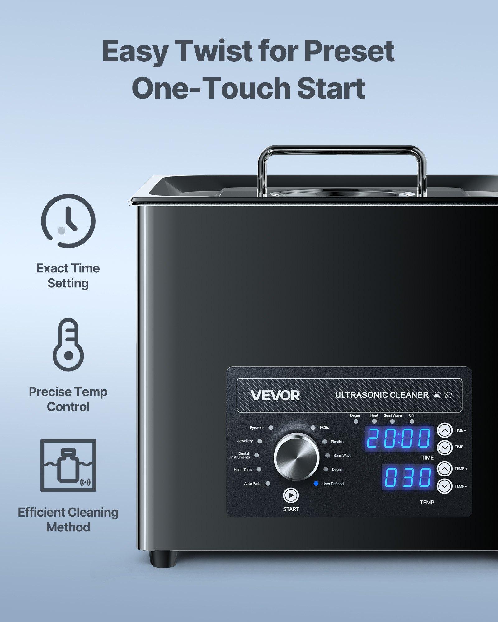 VEVOR 10L Ultrasonic Cleaner, Professional Ultrasonic Cleaner Machine ...