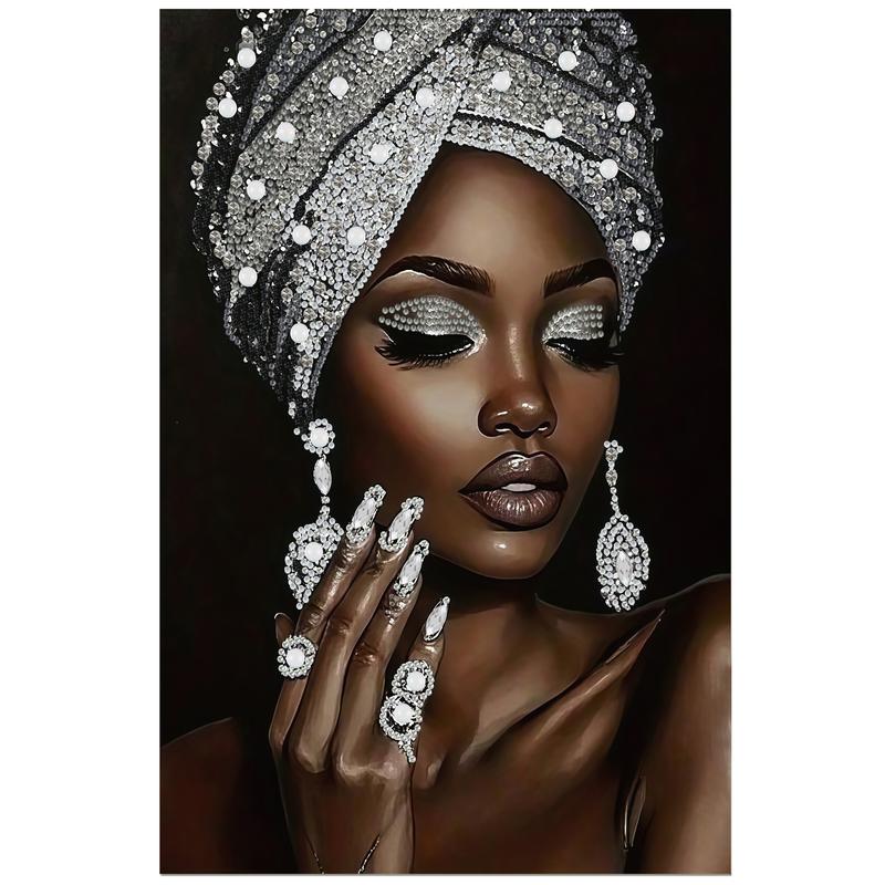 African woman diamond art kits for adults,Partial 5D Diy diamond ...