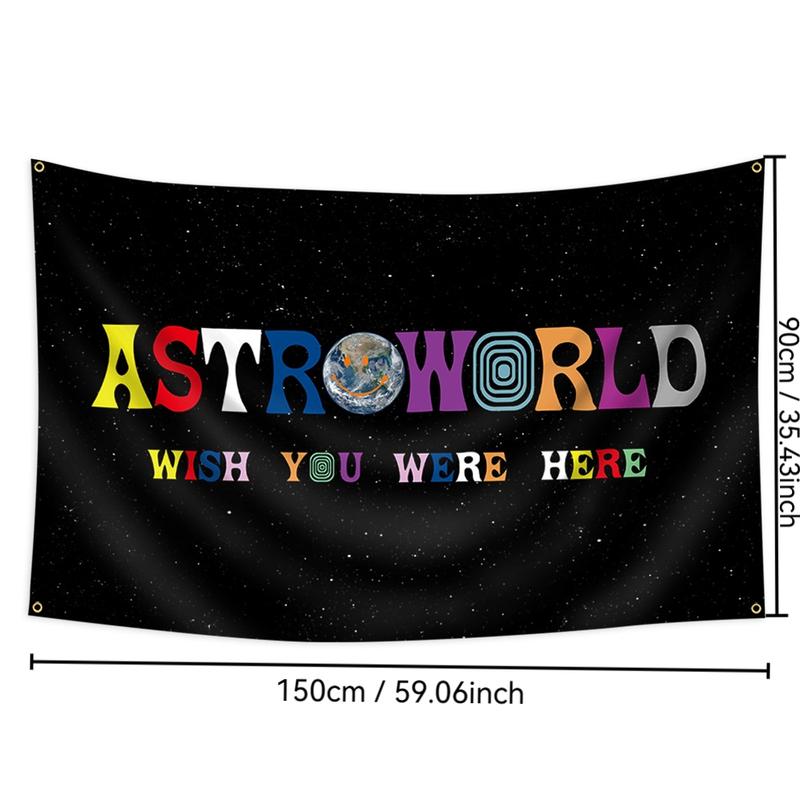 Astroworld Flag Banner Men Cave Wall Flag 3x5 Feet, Brass Eyelets ...