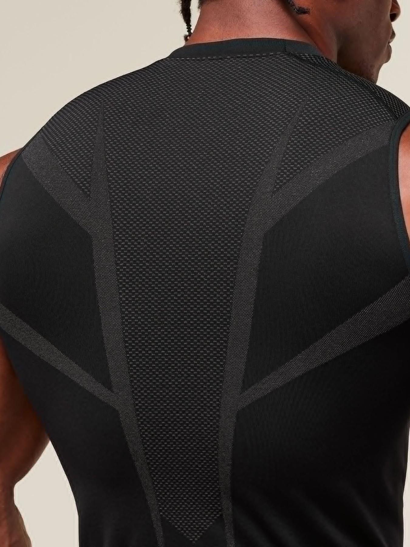 Men's Gym Vest Top Casual Breathable Tight Fit Running Training Short ...