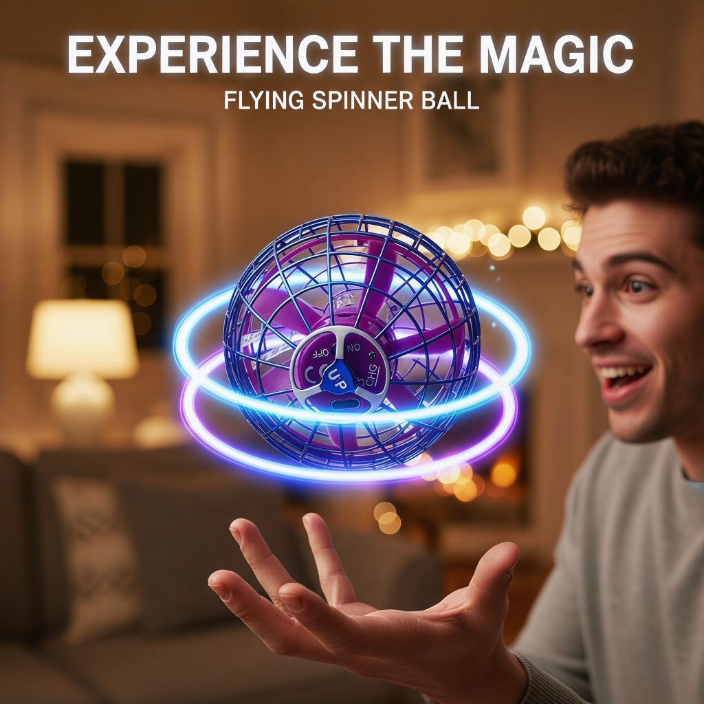 Levitating Induction Flying Ball, Glow Gyro for Fingertip Play, Sports ...
