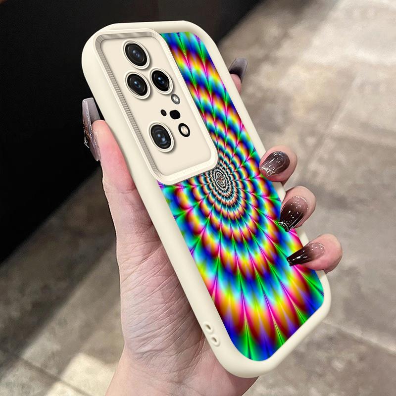 Compatible With For Huawei (1)Vibrant Rainbow Burst Optical Illusion ...