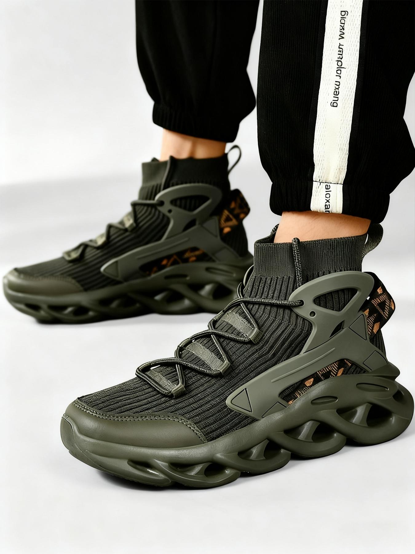 Men's Plus Size High-Top Sneakers - Comfortable Dad Shoes - TikTok Shop
