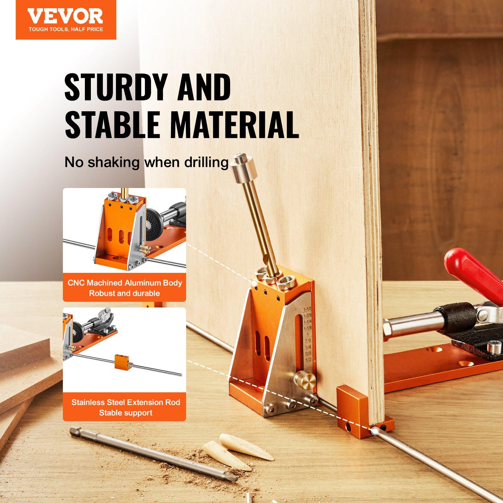 【DealsForYouDays】VEVOR Pocket Hole Jig Kit, 34 Pcs Pocket Hole Jig ...