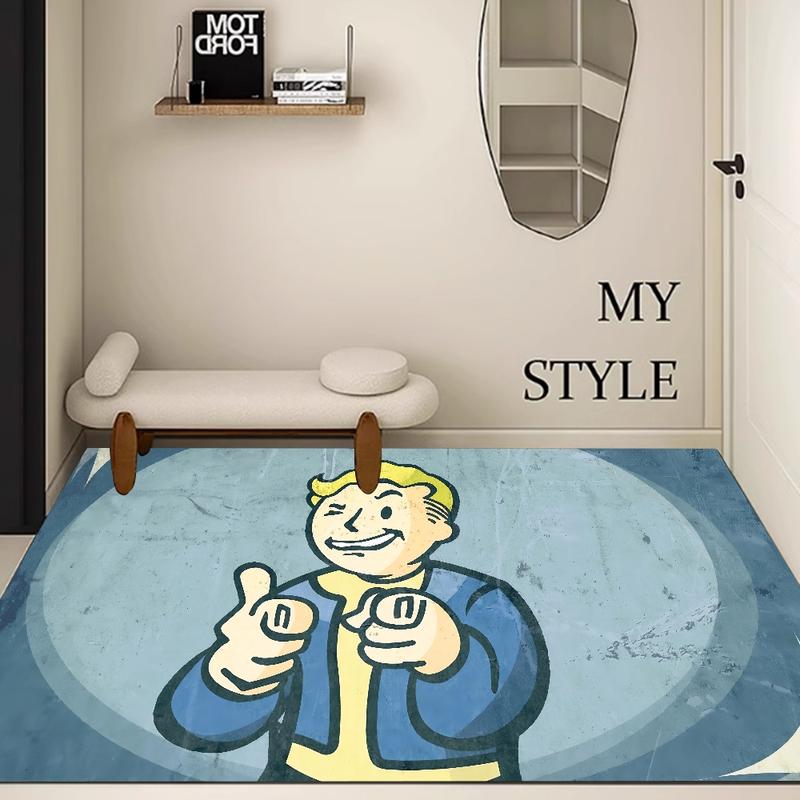 Fallout Vault Boy Flannel Door Mat Collection, Video Game Rug – Iconic ...