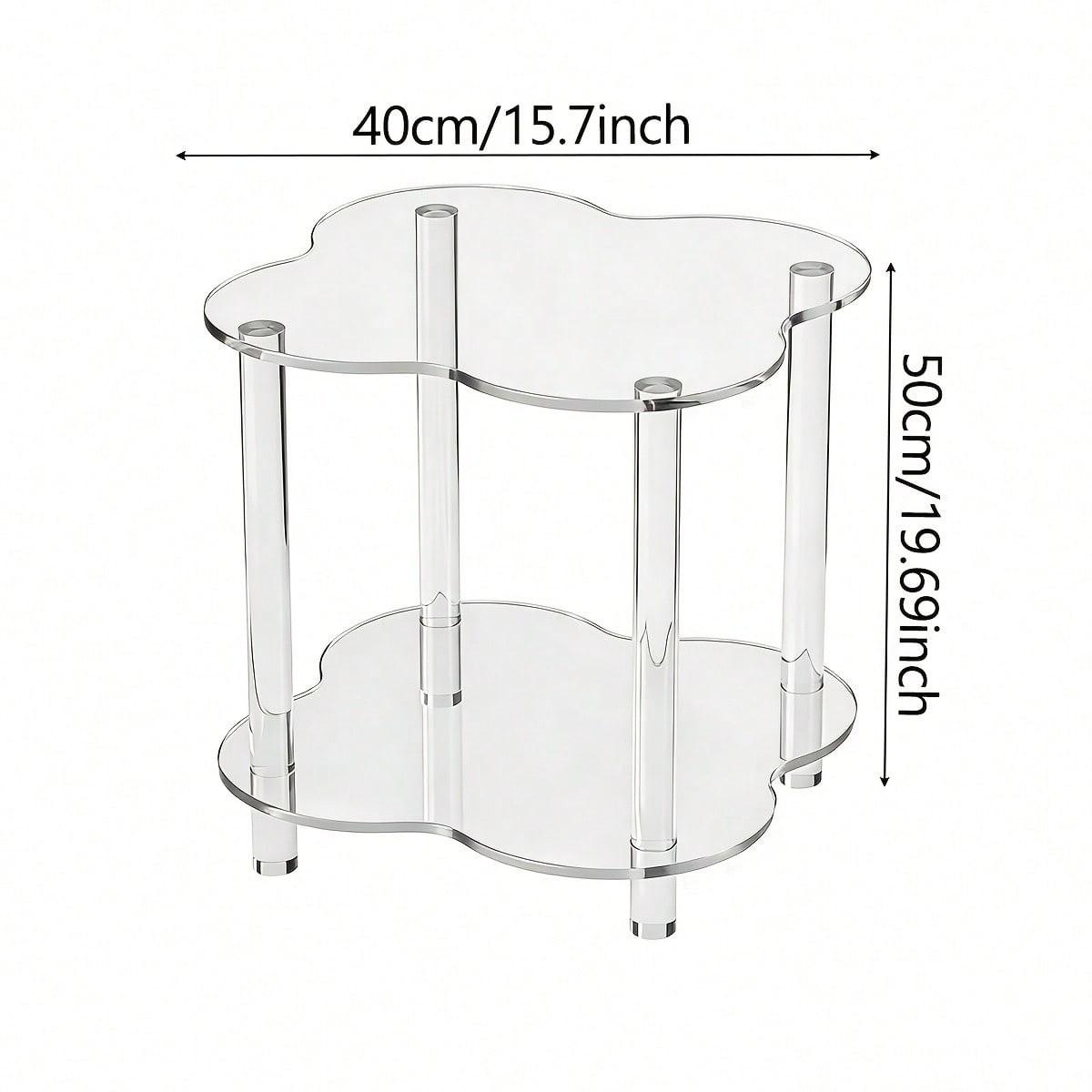 Acrylic Transparent Side Table, Cloud Shape Design, Dual Layer, Elegant ...