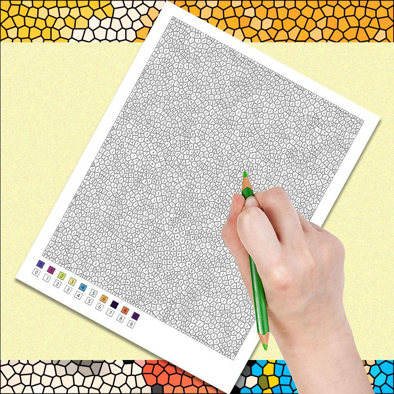 Mystical Mosaic Coloring Book for Adults, Digital Color by Number Art ...