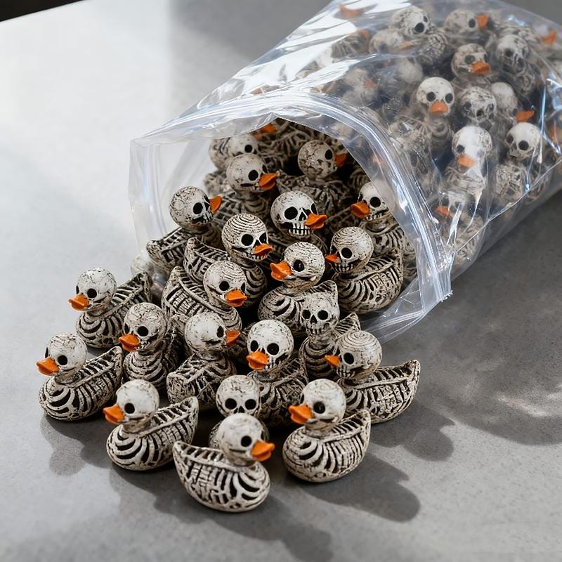 20-Pack Gothic Cute Skull Ducks - Resin Figurines for Halloween, Gothic ...