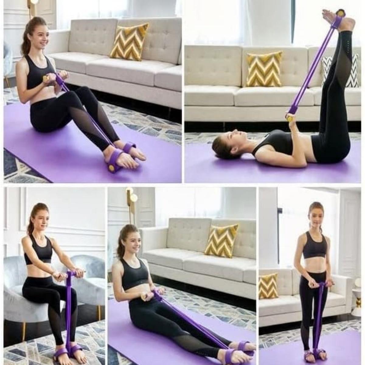Multifunction Tension Rope, 6-Tube Elastic Yoga Puller Resistance Band ...