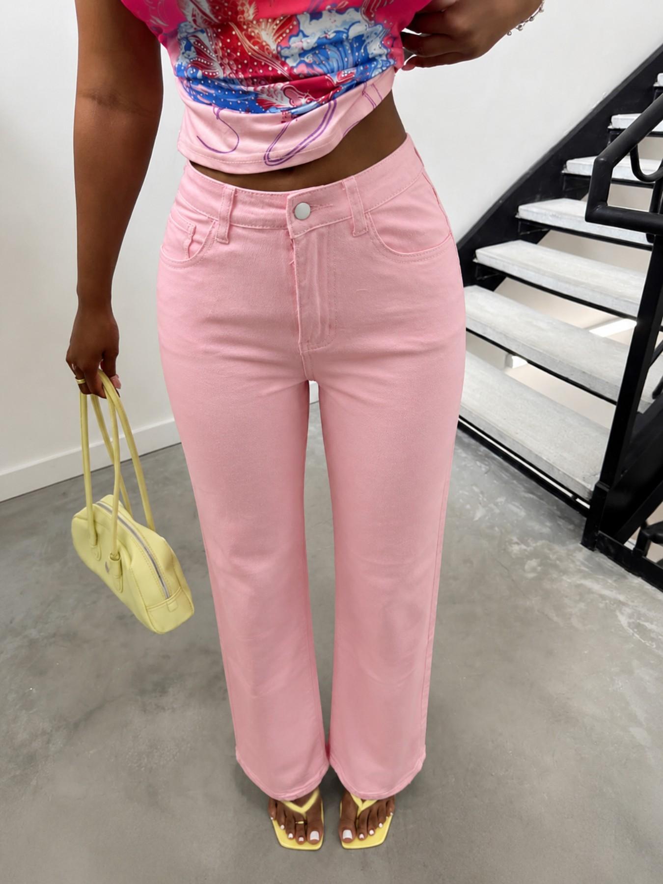 Fashion Women's Comfortable Wide-Leg Denim Jeans, Casual Loose-Fit ...
