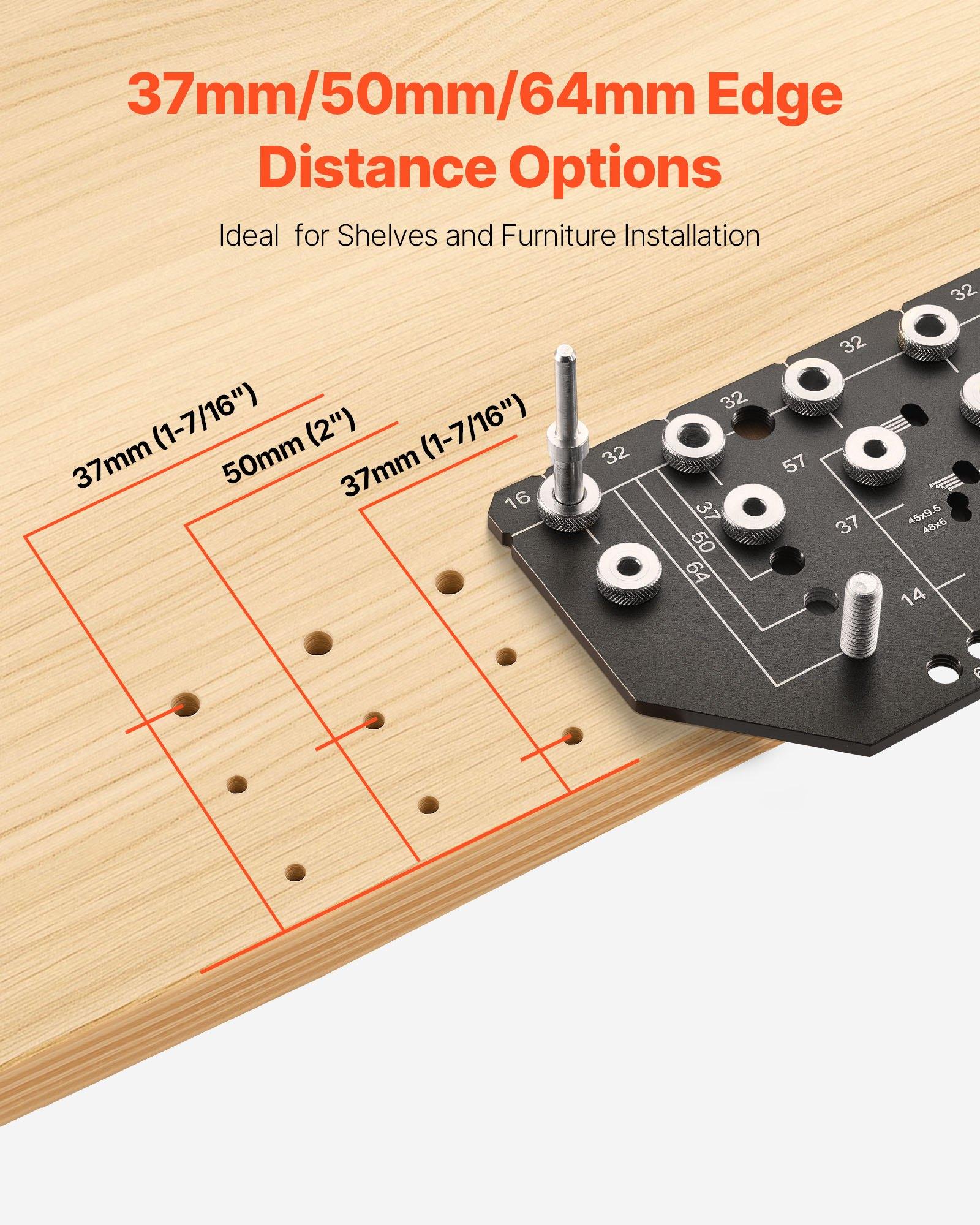 VEVOR Shelf Pin Jig and Hinge Jig Two-in-One, Aluminum Alloy Cabinet ...