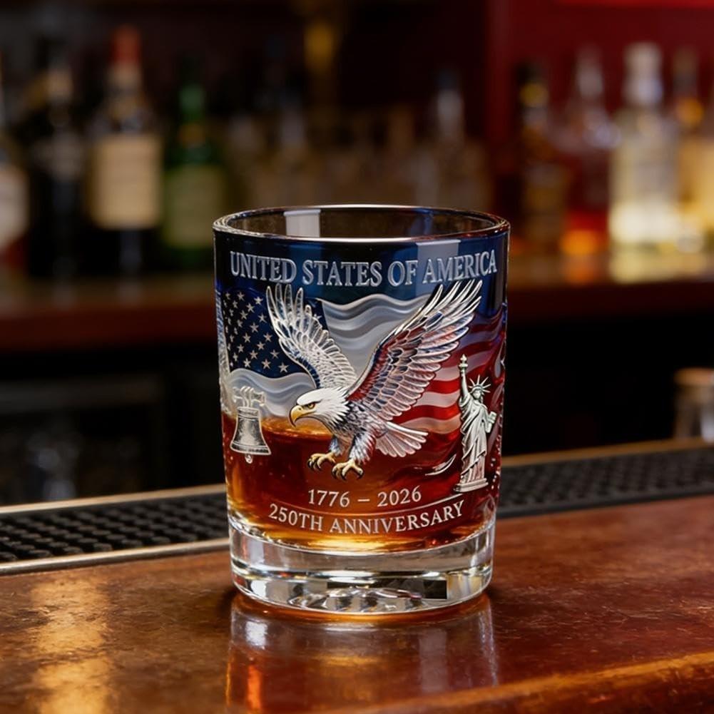2pcs American 250th Anniversary Whiskey Bottle & Glass Set, Traditional ...