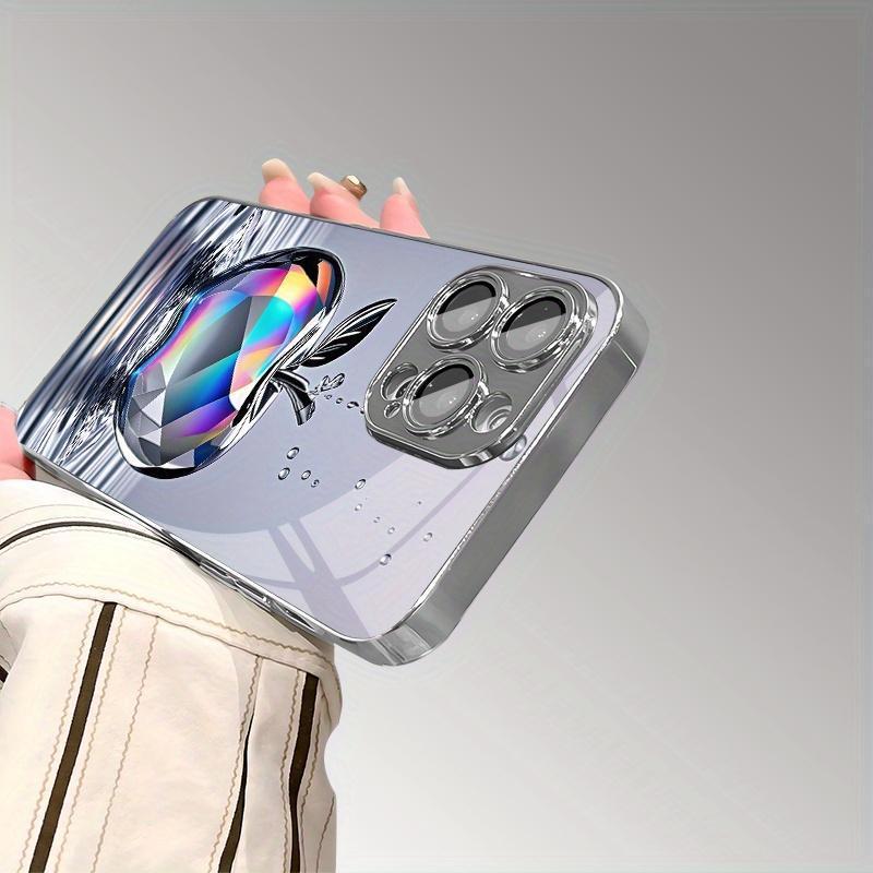 Luxurious Aurora Diamond Water Drop Apple Pattern Electroplated Phone ...