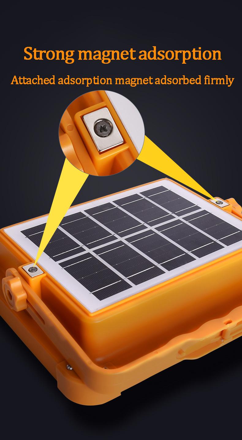 Solar Rechargeable Multifunctional Flashlight, Portable Magnetic LED ...