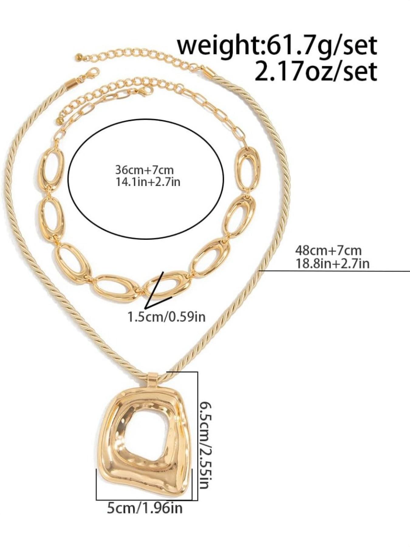 Layered Gold Chunky Cross Necklace For Women Stacked Gold Irregular ...
