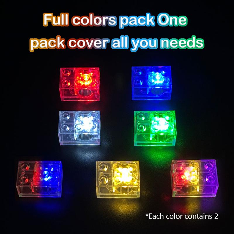 Classic Transparent LED Brick Set, 2x3 Light-Up Building Blocks Kit ...