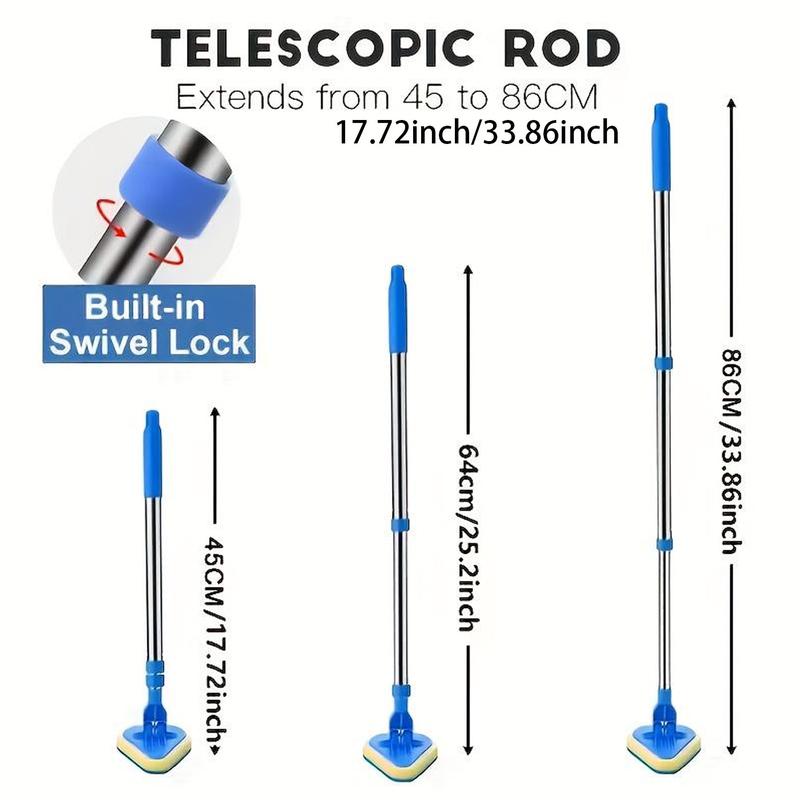 2-In-1 Extendable Shower Brush Set, Long Handle Bath & Tile Floor ...