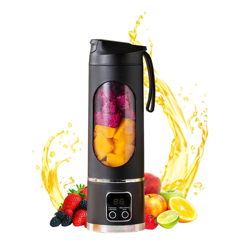 Portable Juicer, USB Rechargeable Juice Extractor Cup with LED Display ...