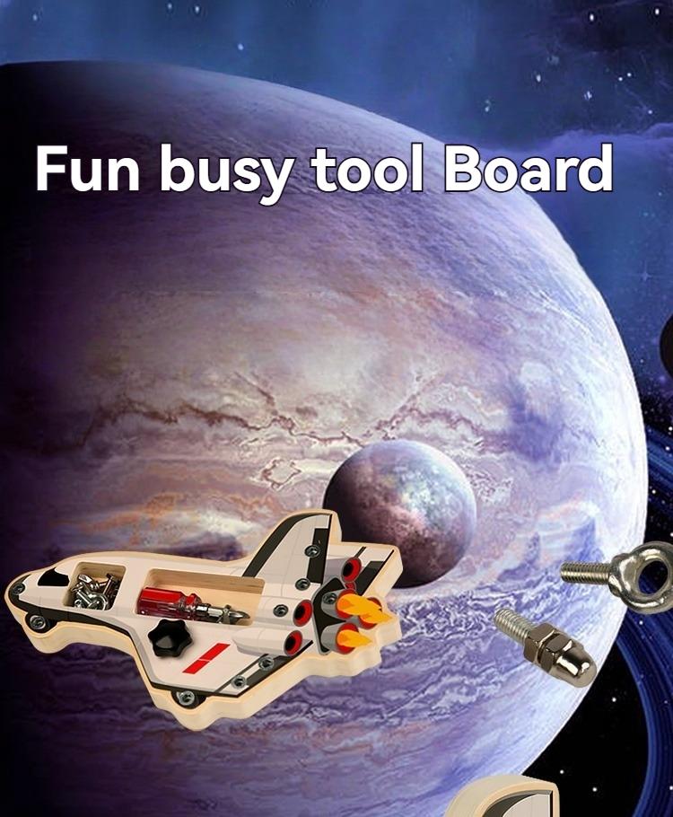 Space Ship Theme Busy Board Toy Set, Montessori Early Education, Logic ...
