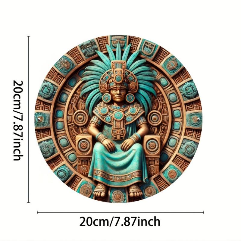 Aztec Maya Civilization Design Round Wall Art, Creative Wall Decor ...