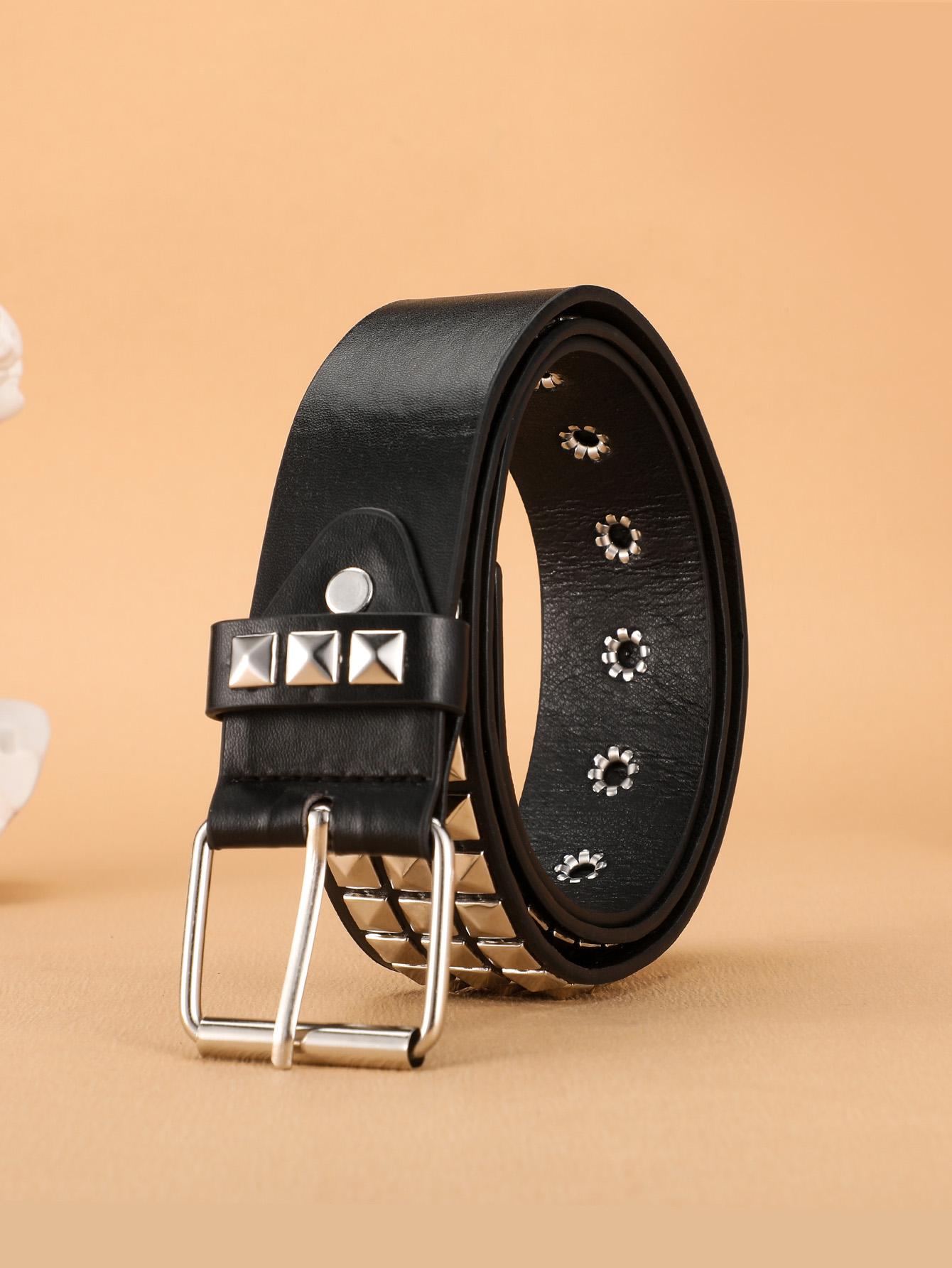 Trendy Rivet Belt Heavy Metal Unisex Punk Nightclub Rock Style Jeans ...