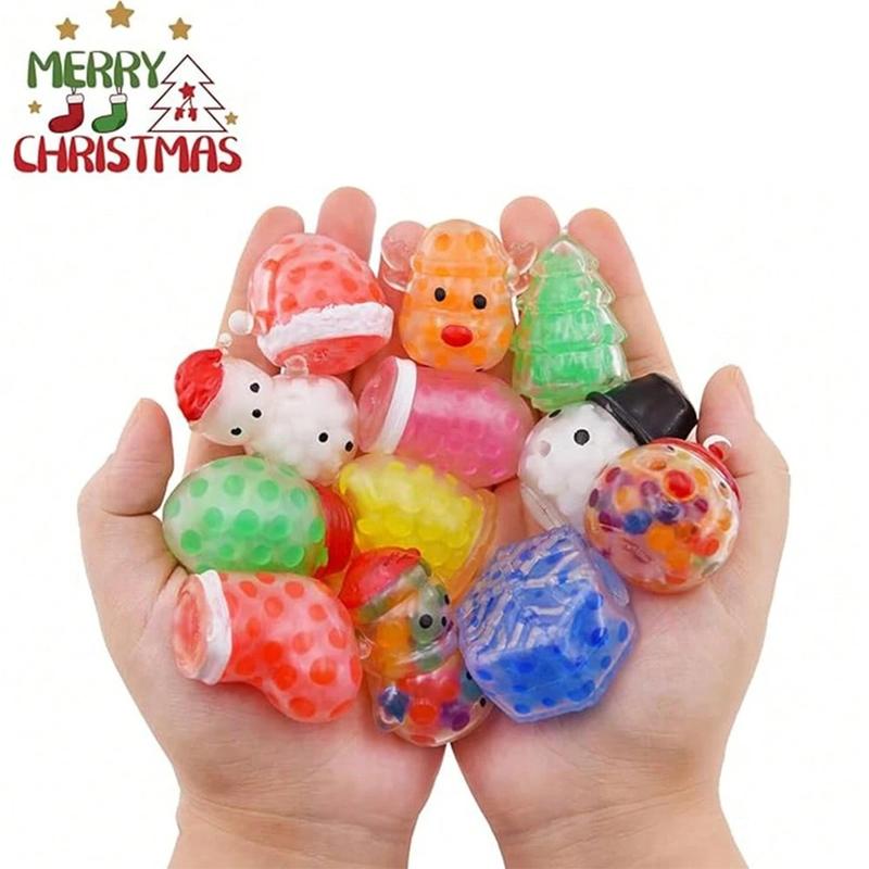 4counts/10/20pcs Christmas Mini Stress Balls Toys Squish Squeeze Ball ...