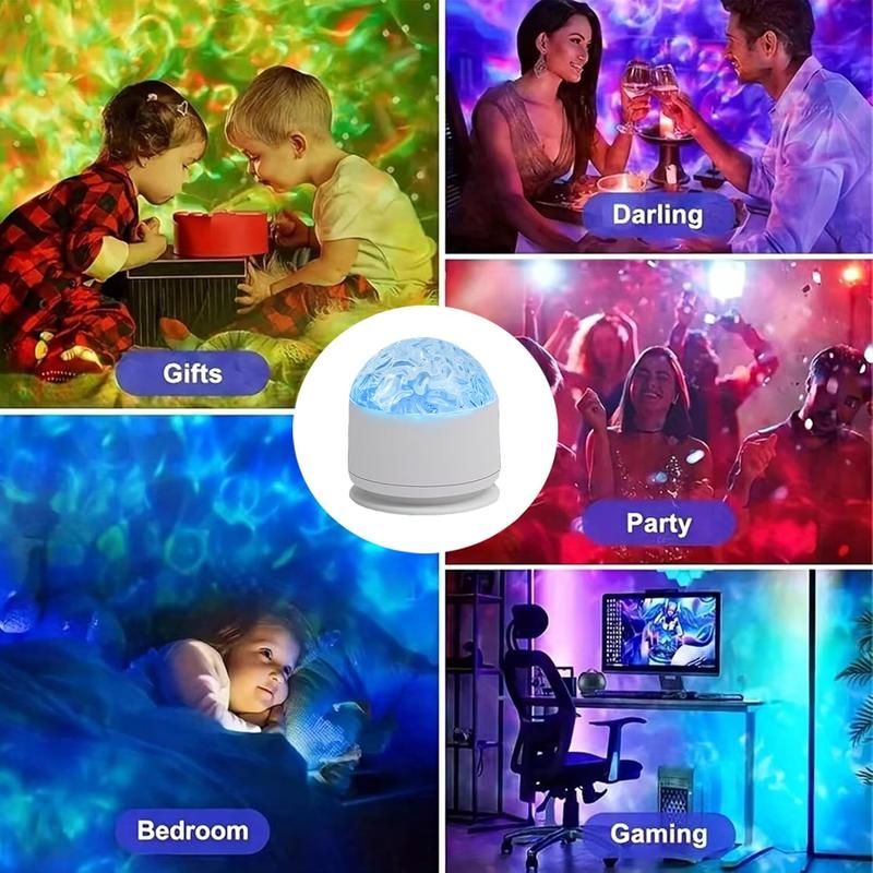 Dual Mode/Aurora Borealis & Aqua Ripple/Sky Projector Light, 1.8m USB ...