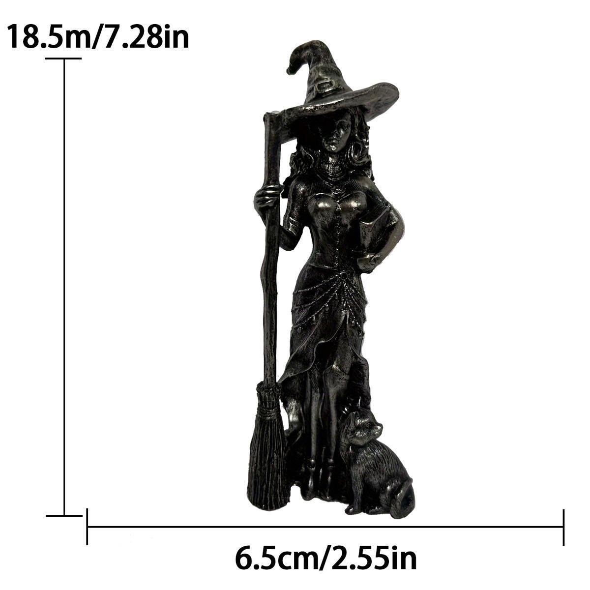 Creative Broom Moon Witch Resin Collectible Ornament, Vintage Home ...