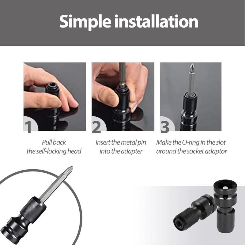 Heavy Duty High Torque1/2 inch Square Drive to 1/4 inch Hex Female ...