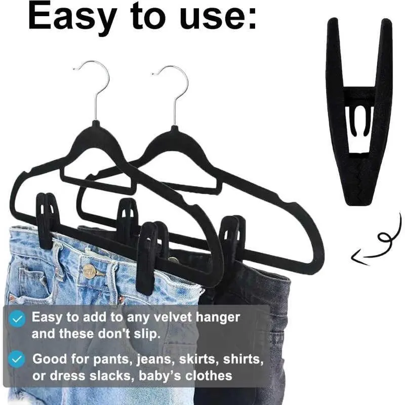 20pcs Velvet Hanger Clips, Pants Hangers Velvet Clips, Clothes Pins ...
