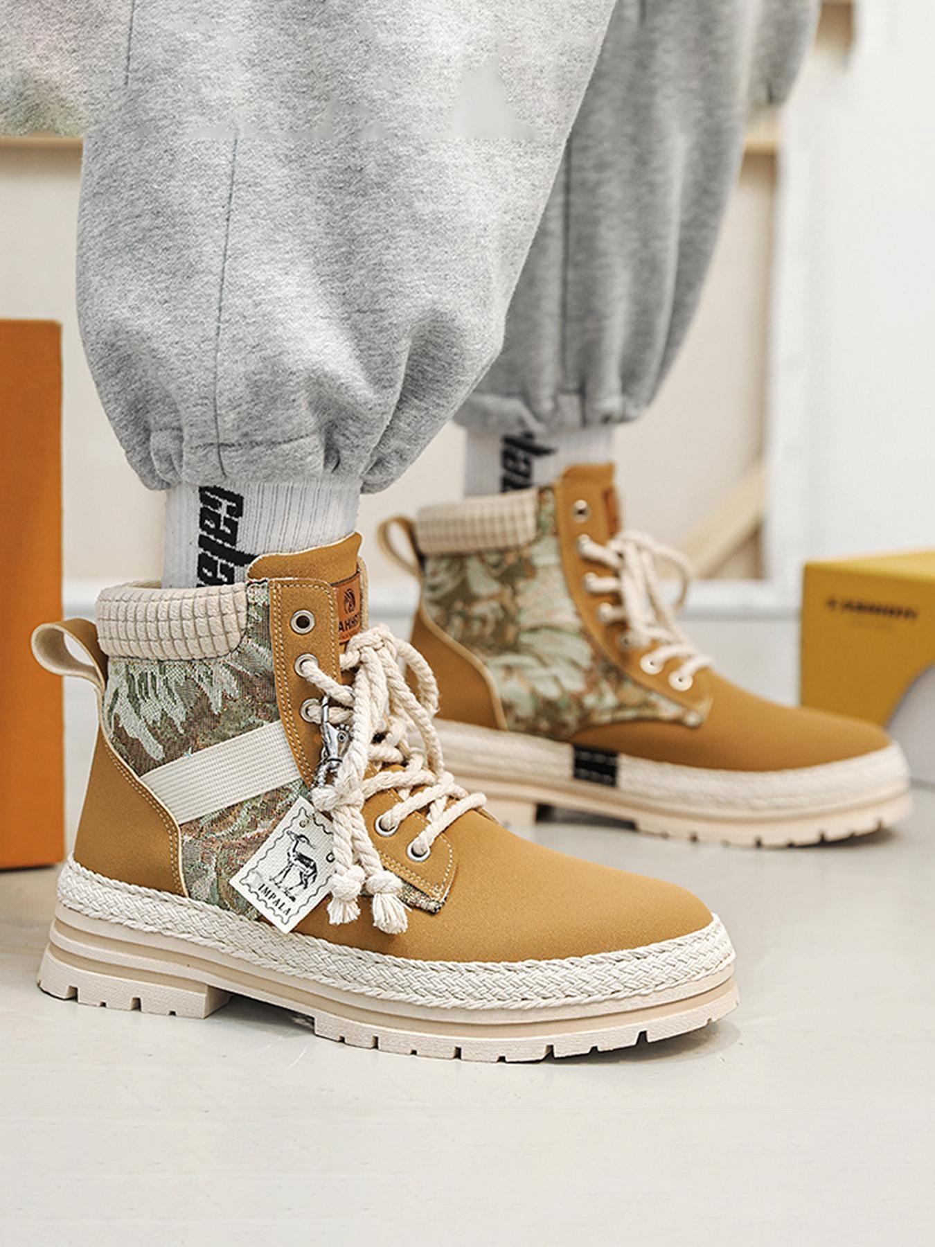 Men's Woven Sole Motorcycle Work Boots - Sporty Style - TikTok Shop