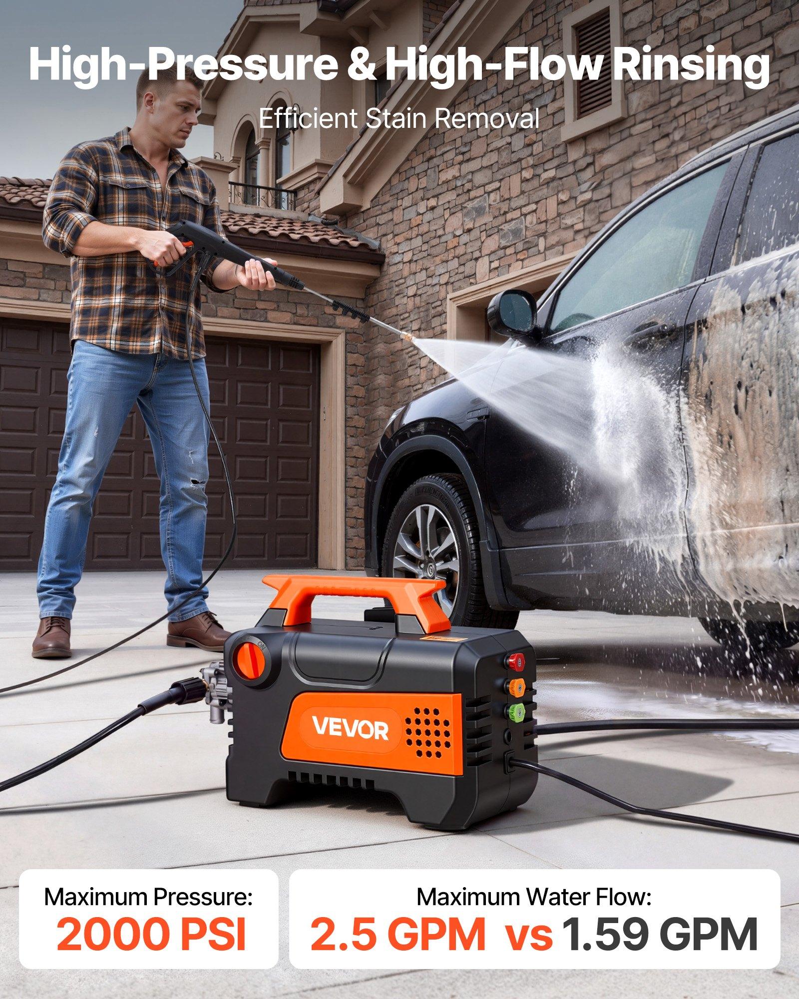 【DealsForYouDays】VEVOR Electric Pressure Washer, 1958 Max PSI 2.5 Max ...