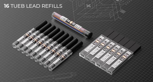 Nicpro 6Pack Black Metal Mechanical Pencils Set in Leather Case, Art ...