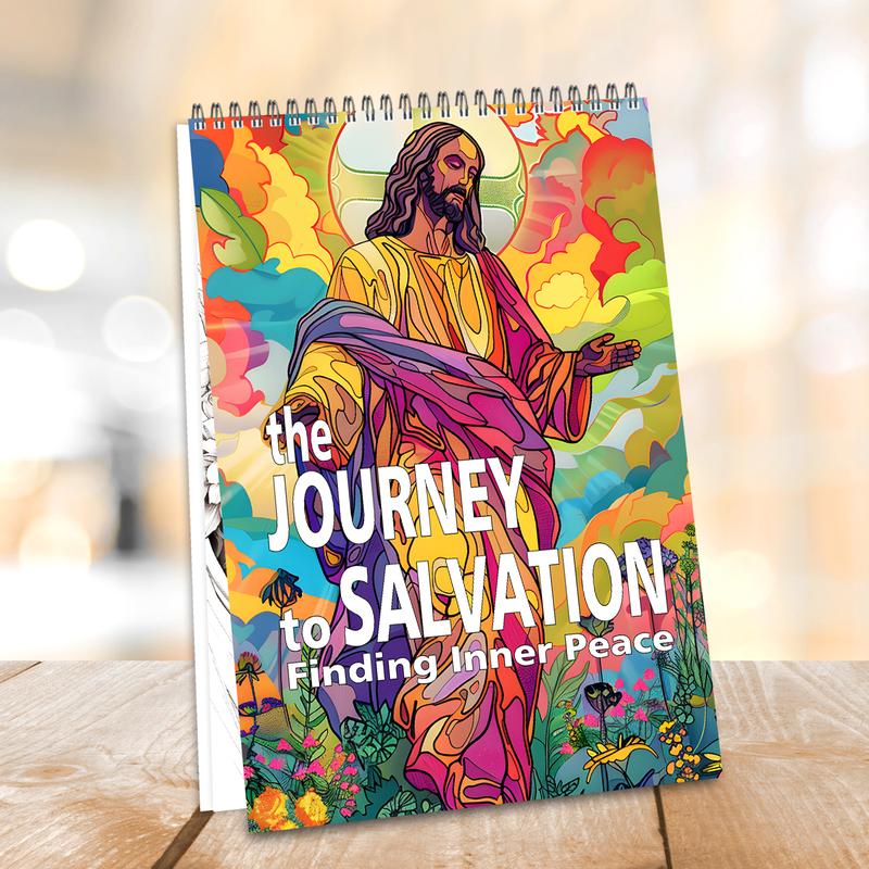 Jesus Faith Themed Adult Spiral devotional color Book, 24 A4 Pages ...