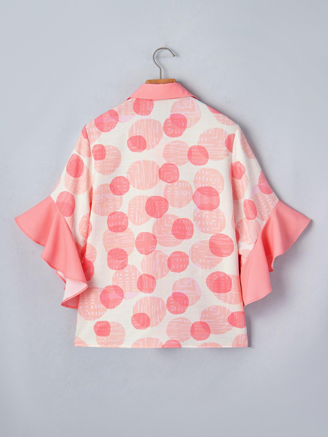 Summer Cute Casual Double-Layer Polka Dot Print Ruffle Trim Short ...