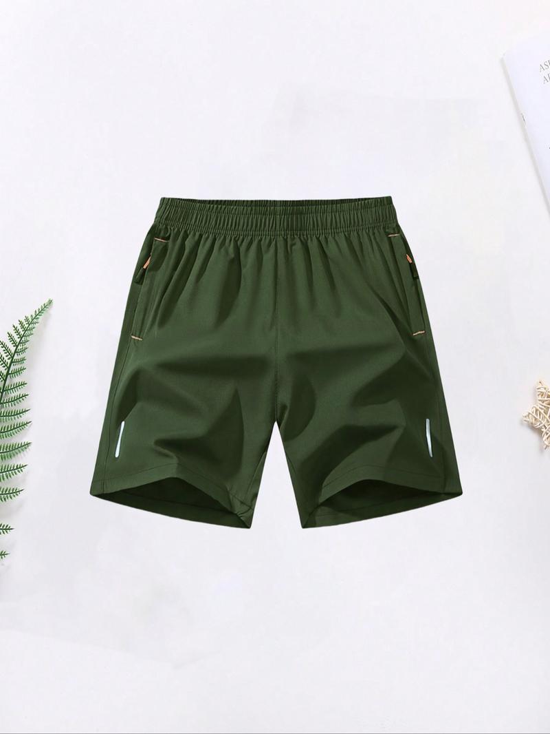 Men's Reflective Print Sport Shorts, Casual Fashion Outdoor Running ...