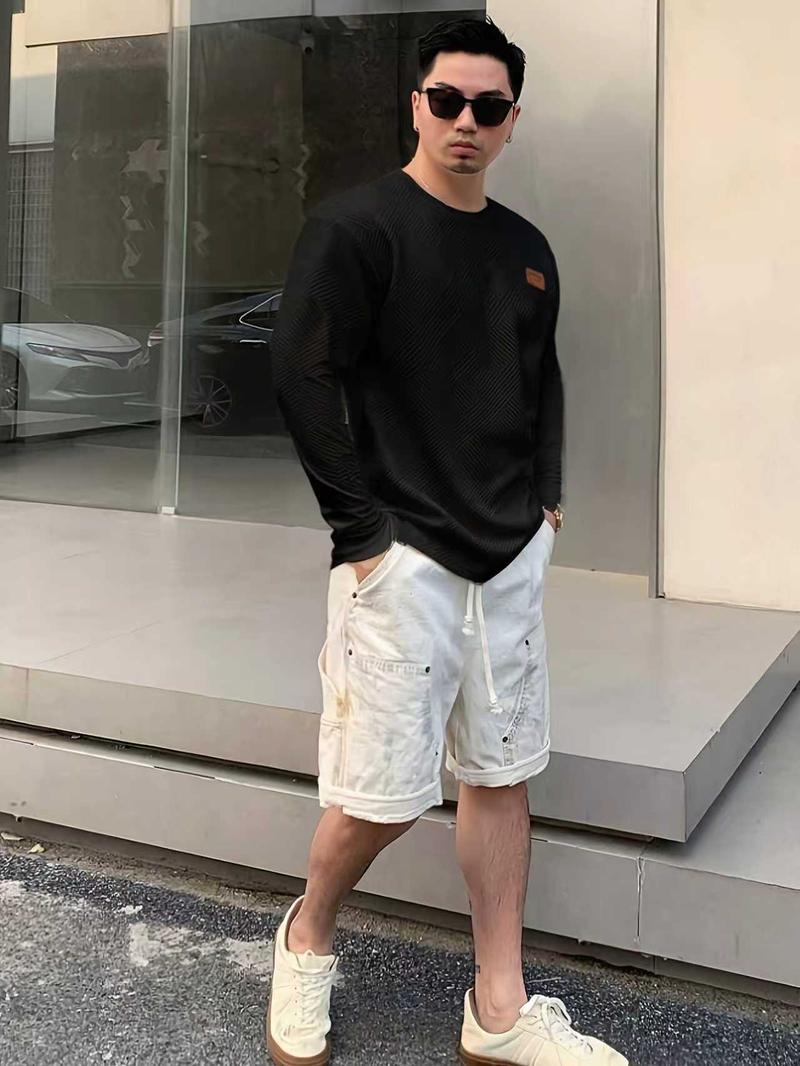 Men's Fashion Casual Sweatshirt - Soft Polyester Fiber, Round Neck ...