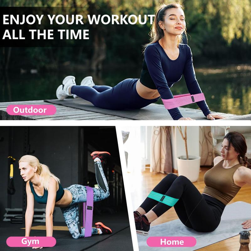 Exercise Bands, 3 Levels Fabric Resistance Bands for Working Out ...