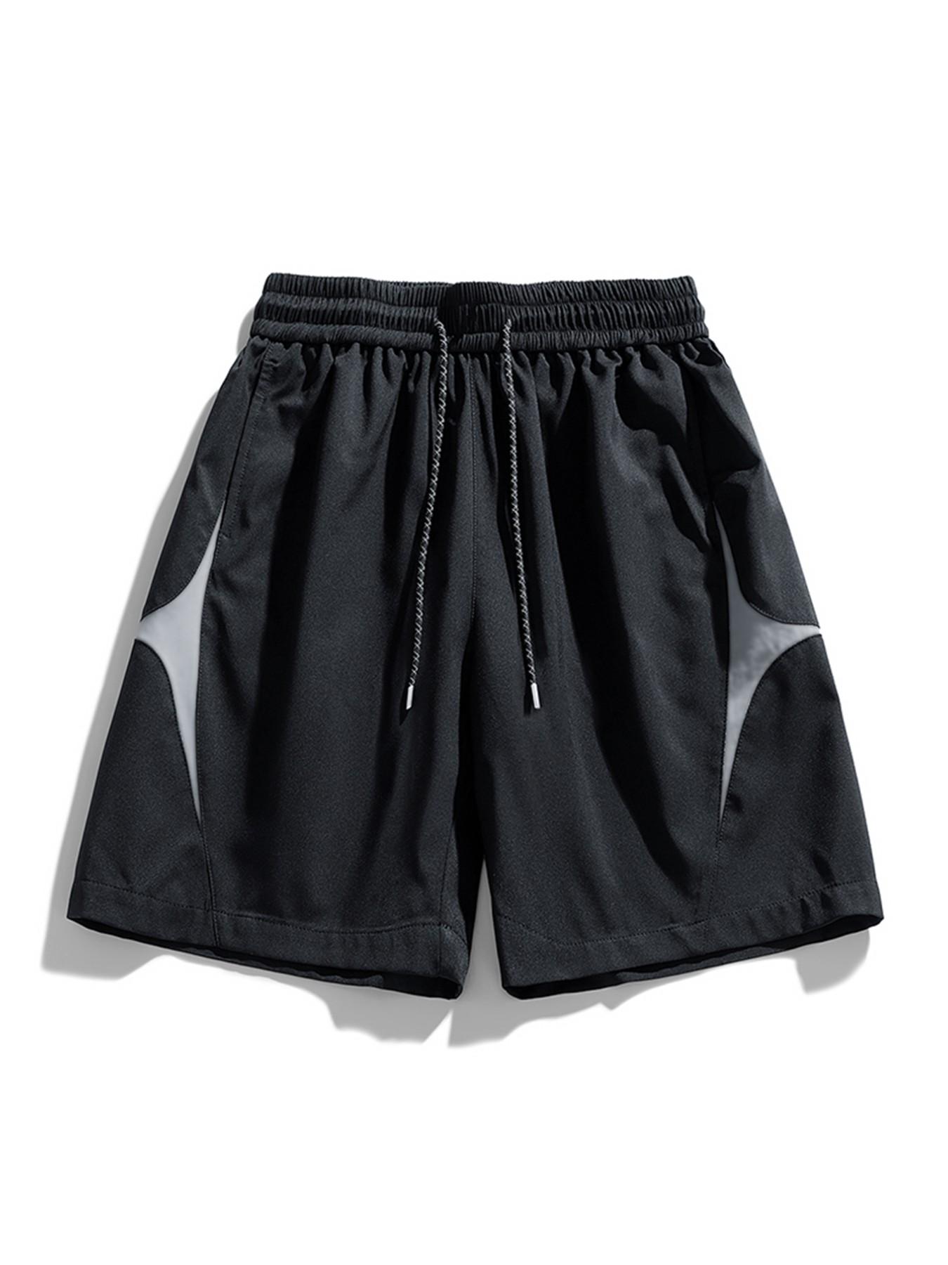 2pcs Men's Shorts, Thin Colorblock Design, Elastic Waist with ...