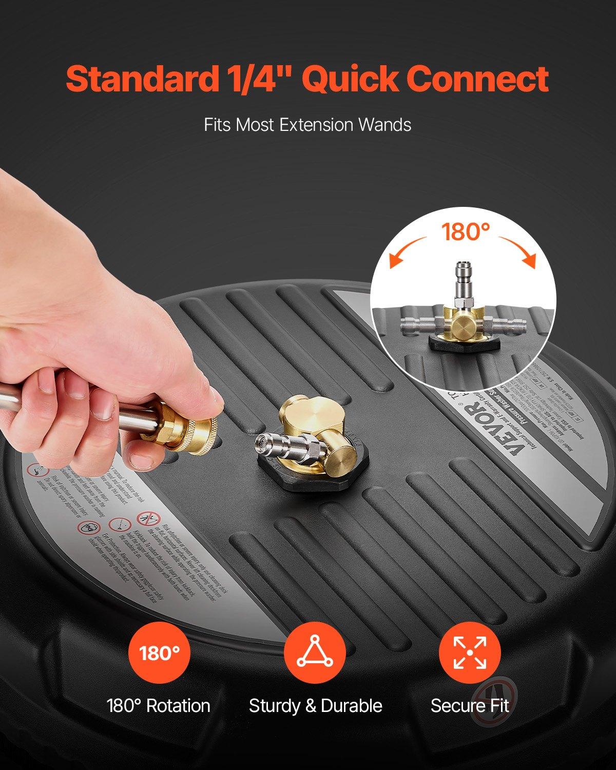 VEVOR 15 Pressure Washer Surface Cleaner, Plastic Pressure Washer ...