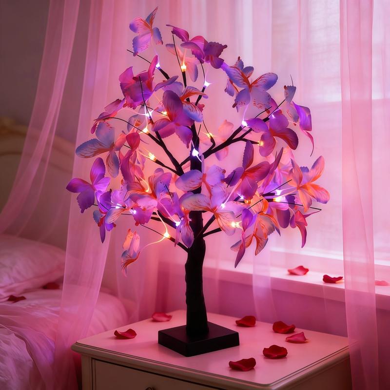 60cm Butterfly-shaped Birch Tree Light with 24 LED Flashing Lights, USB ...