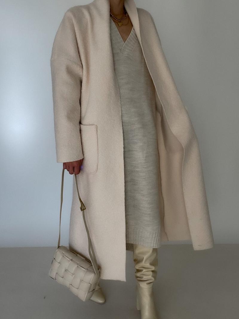 Women's Long Knit Dress V-Neck Asymmetrical Design Casual Fitted Plain ...