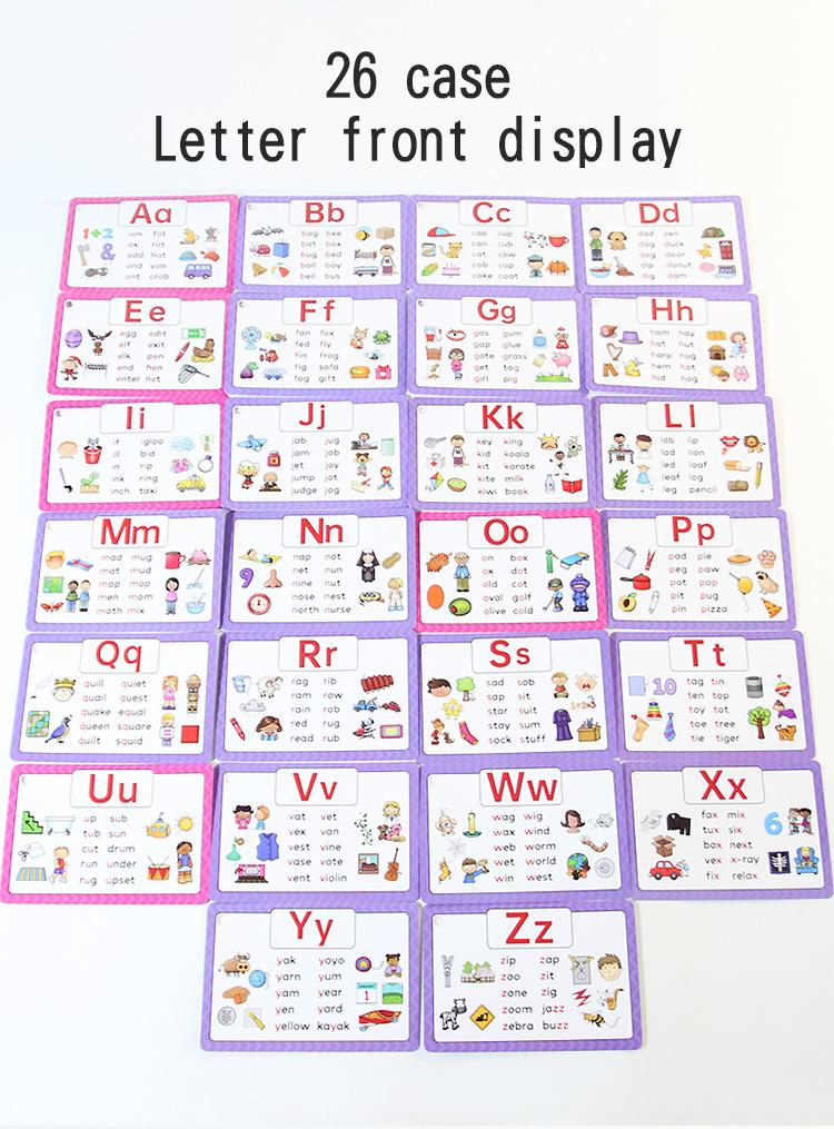 Montessori Stem Flash Cards for Early Education, Dual-Sided Letter Word ...