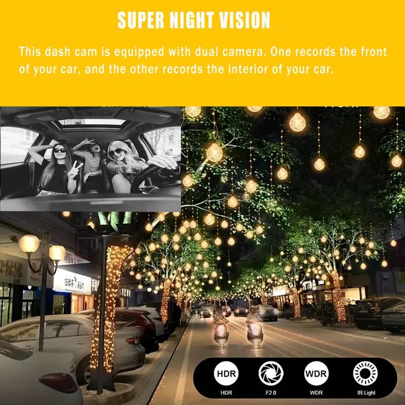 3.16 Inch Screen Car Dashboard Camera 1080P HD Night Vision Loop ...