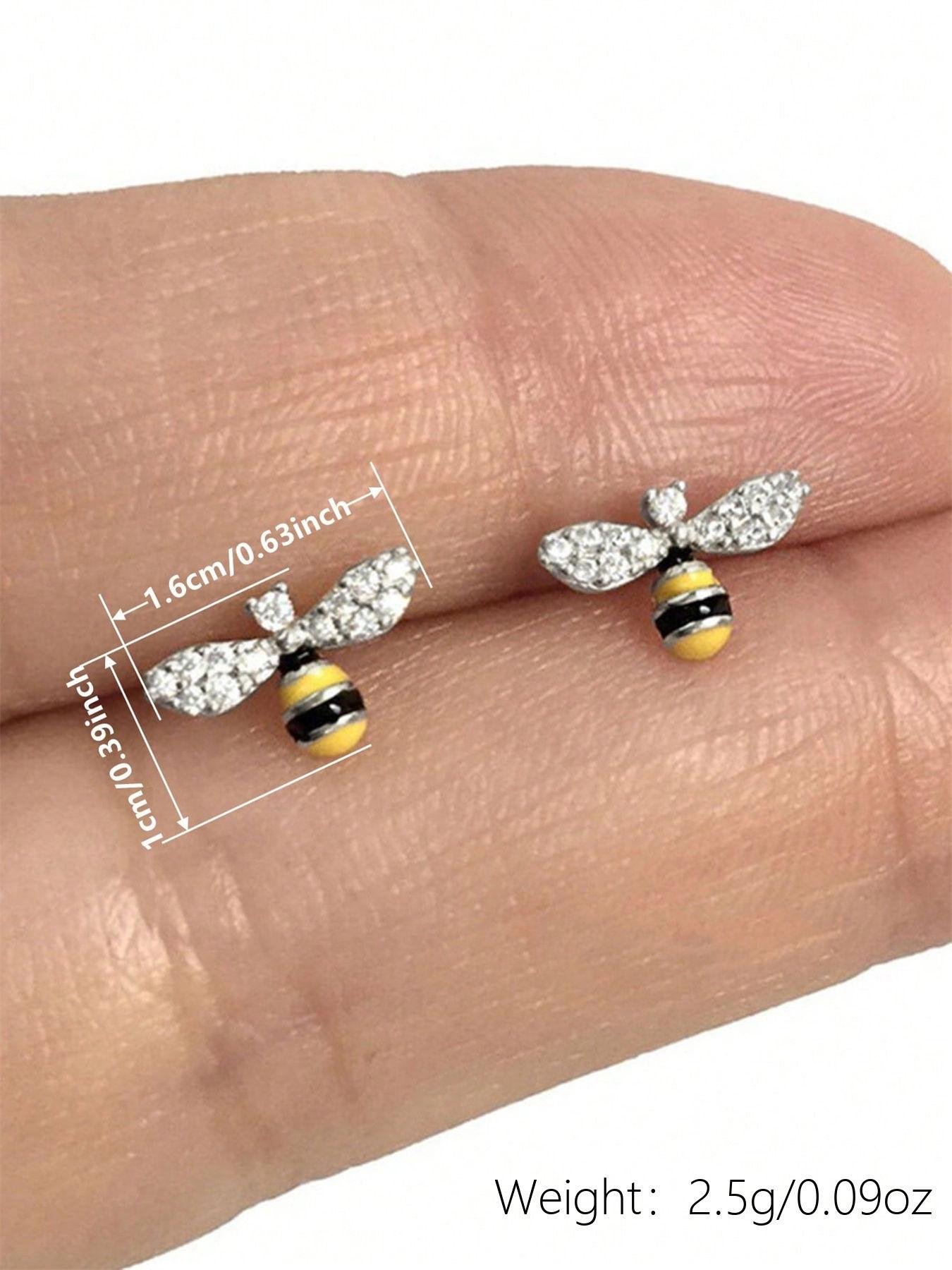 1 Pair Romantic Cubic Zirconia Stud Earrings Ear Studs For Women For ...