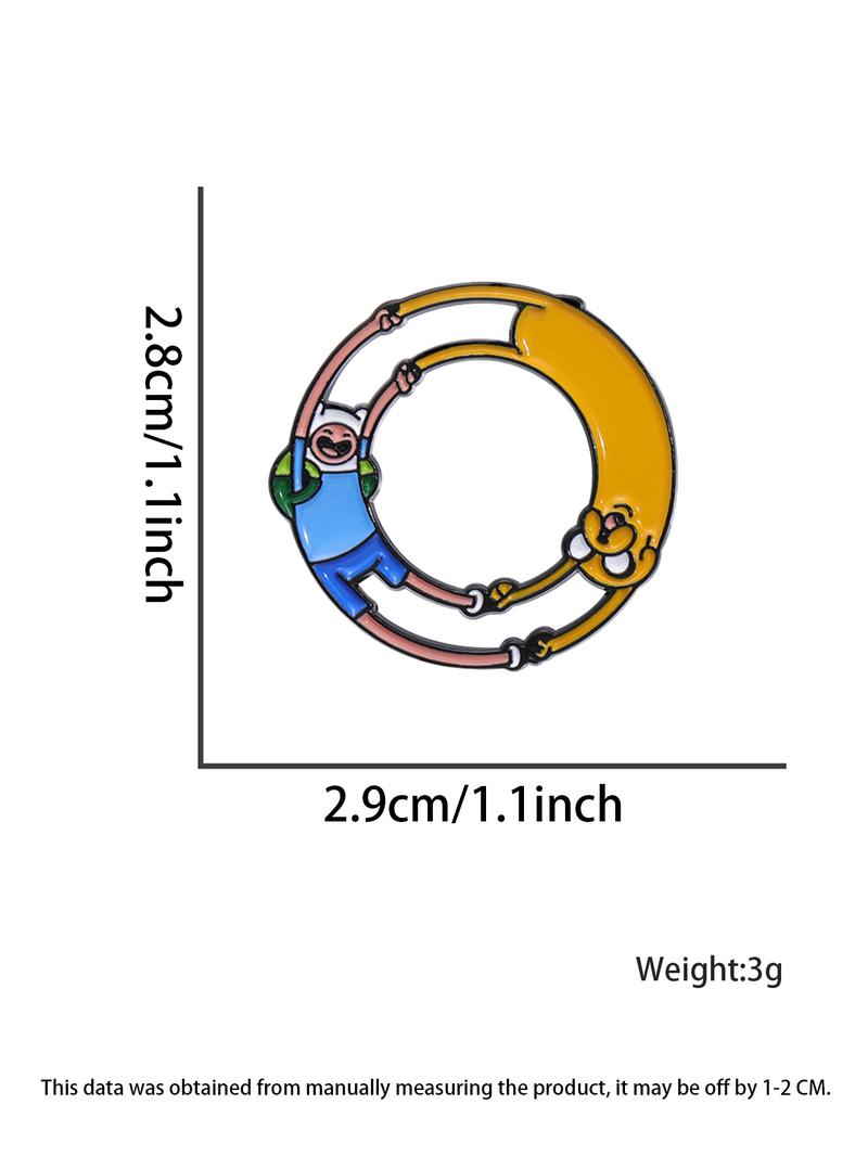 Cartoon Dog Design Brooch, Cute Round Geometric Alloy Badge, Fashion ...