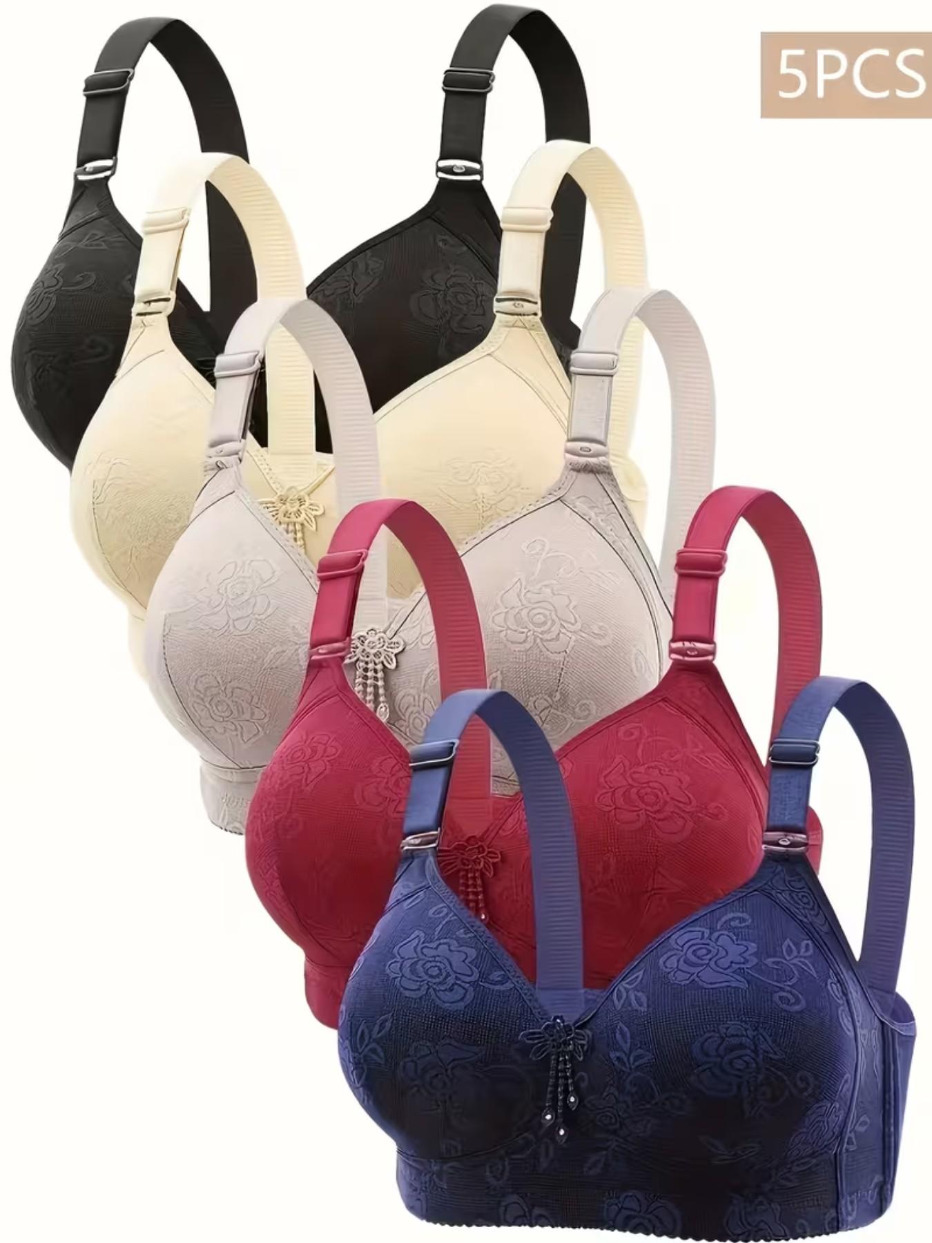 Women's Thin Unlined Lace Bra Set with Adjustable Straps and Lace Trim ...