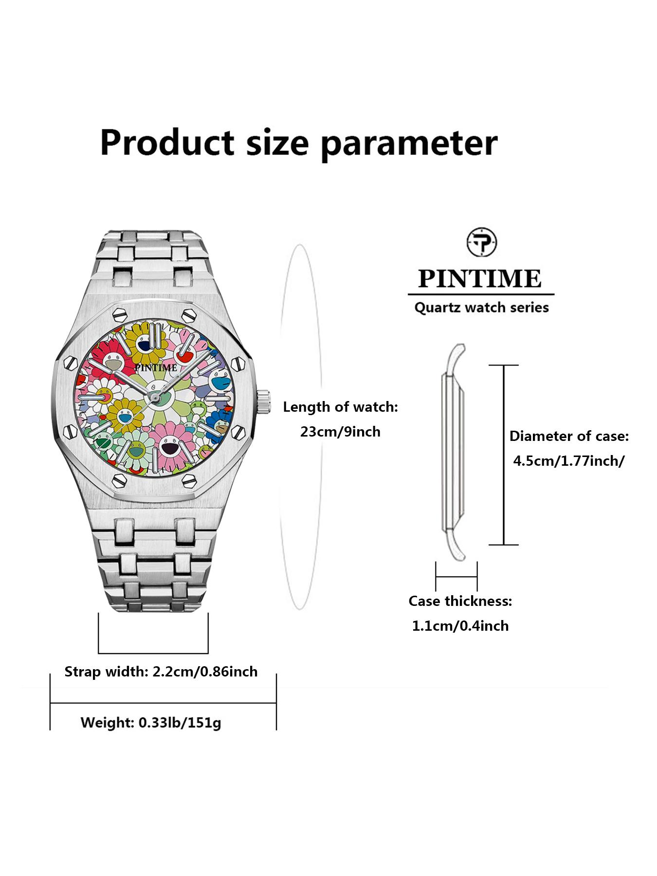 Men's Stainless Steel Quartz Watch, Analog Display, Date Function ...