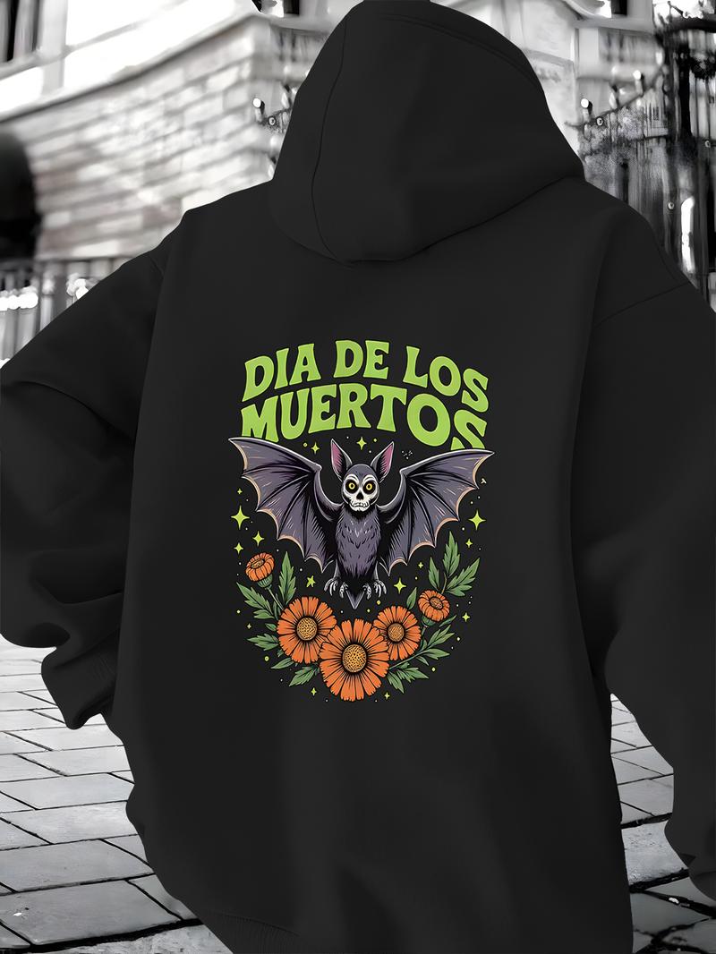 Mexican Day of the Dead Hoodie, Loose Oversized Fit, Pop Art Print ...
