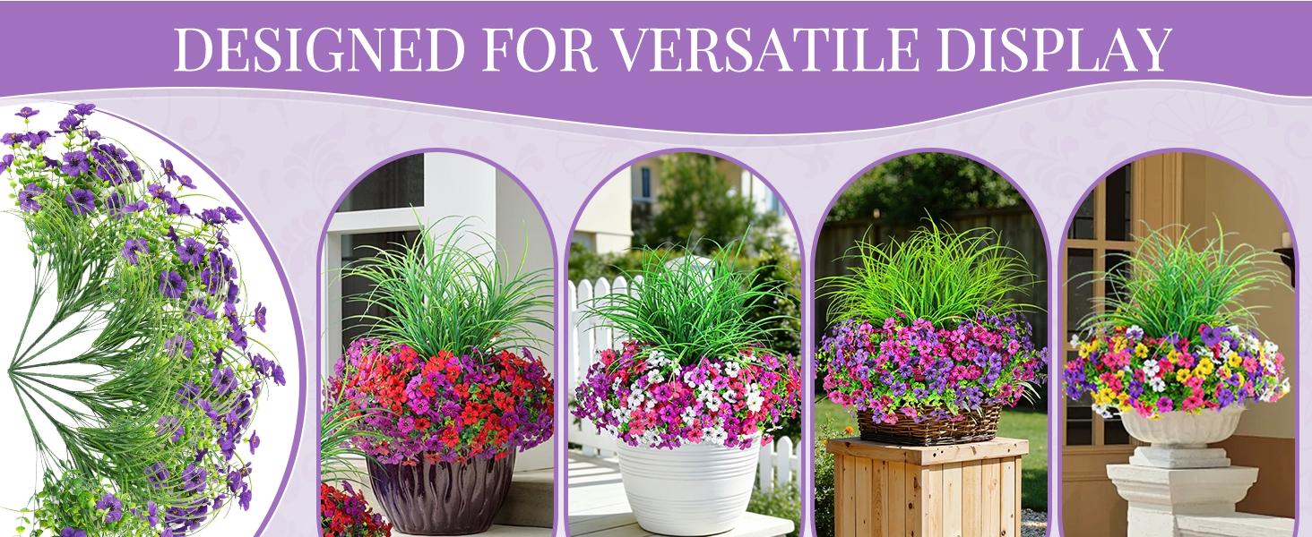 Artificial Flowers for Outdoors, 14 Bundles UV Resistant Fake Daisy ...